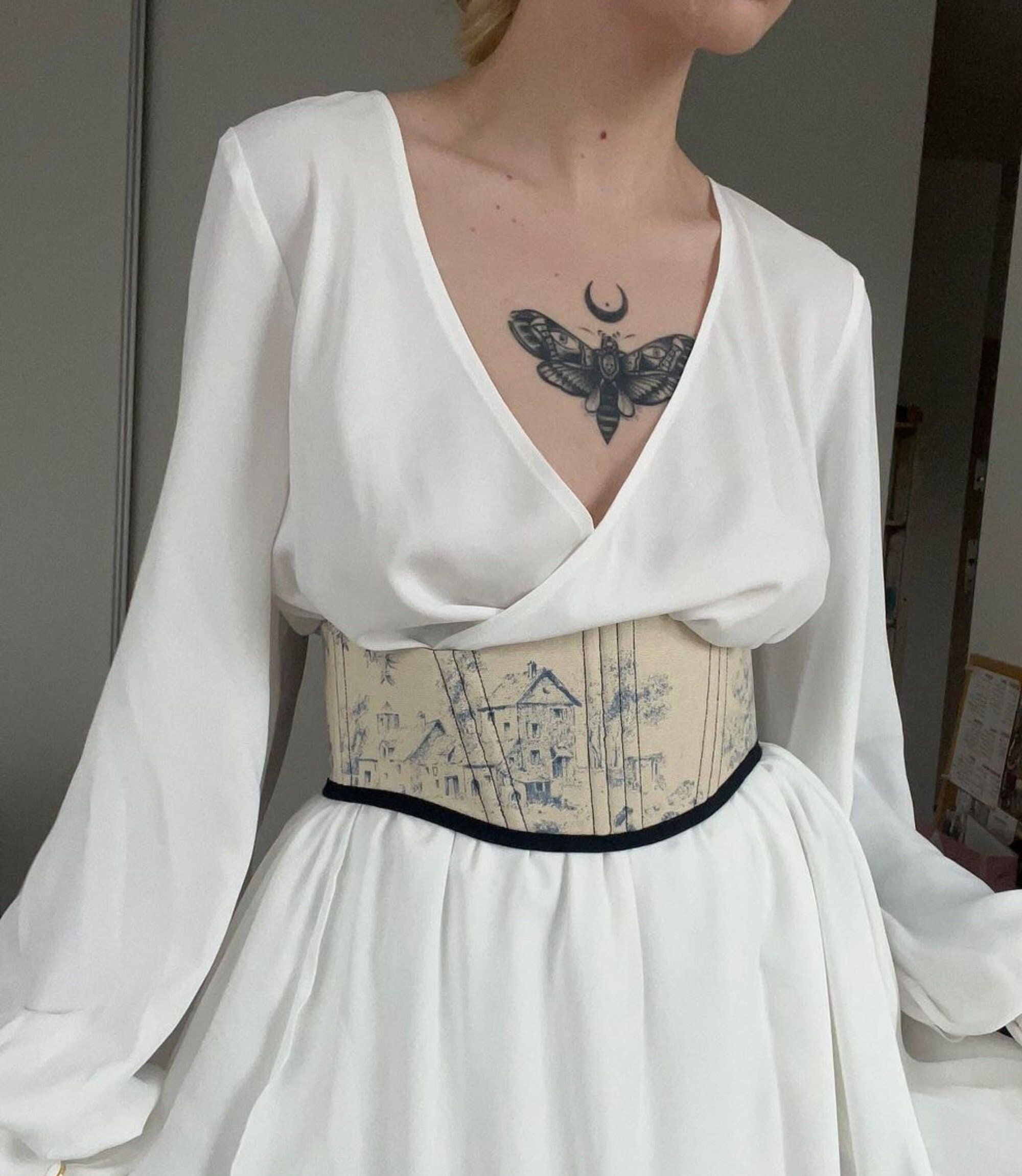 Handmade Corset Belt Lace-up Corset, Plus Size, Reversible Overbust ...