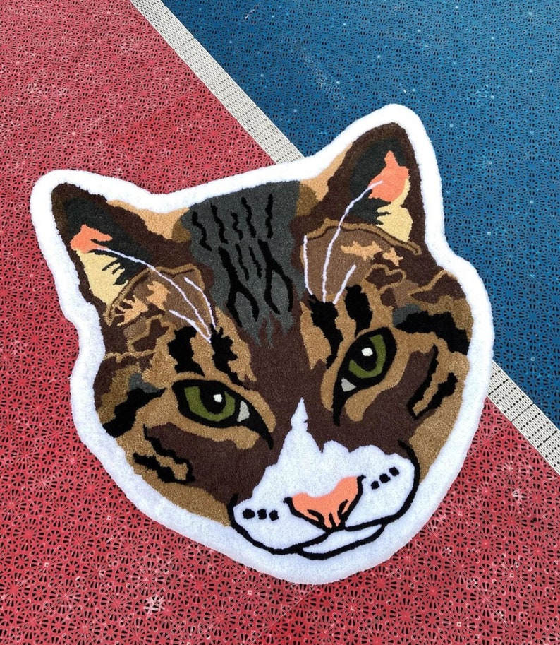 Custom Pet Portrait Tufting Rug Handmade Fluffy Tufted Rug, Art Rug ...