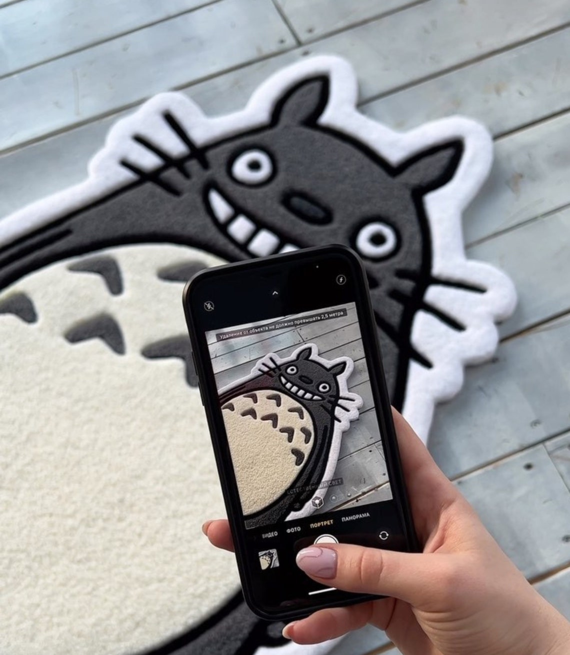 Hand Tufted Rug Anime Totoro Rug, Modern Area Rug, Gift for Anime ...