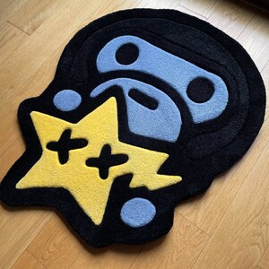 Baby Milo Tufted Rug Gift for Bape Lover, Unique Custom Carpet, Anime ...