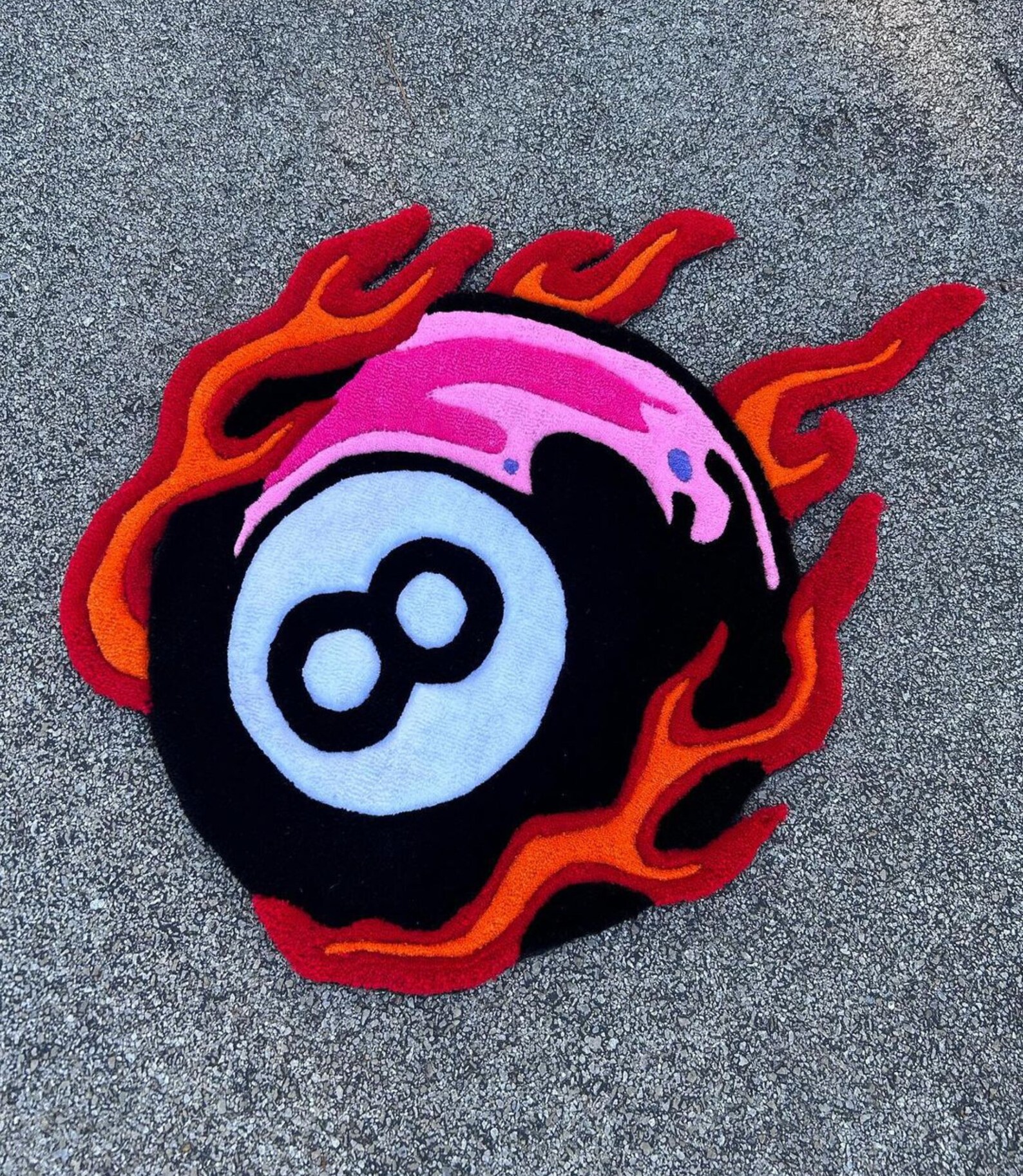 8 Ball Billiards Rug Stussy Flames Tufted Rug, Custom Tuft Rug, Bedroom ...