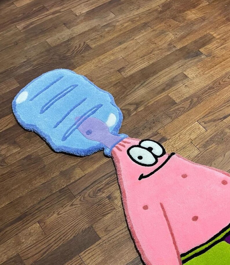 Patrick Tufted Rug Spongebob Rug, Funky Tuft Rug, Birthday Gift, Game ...