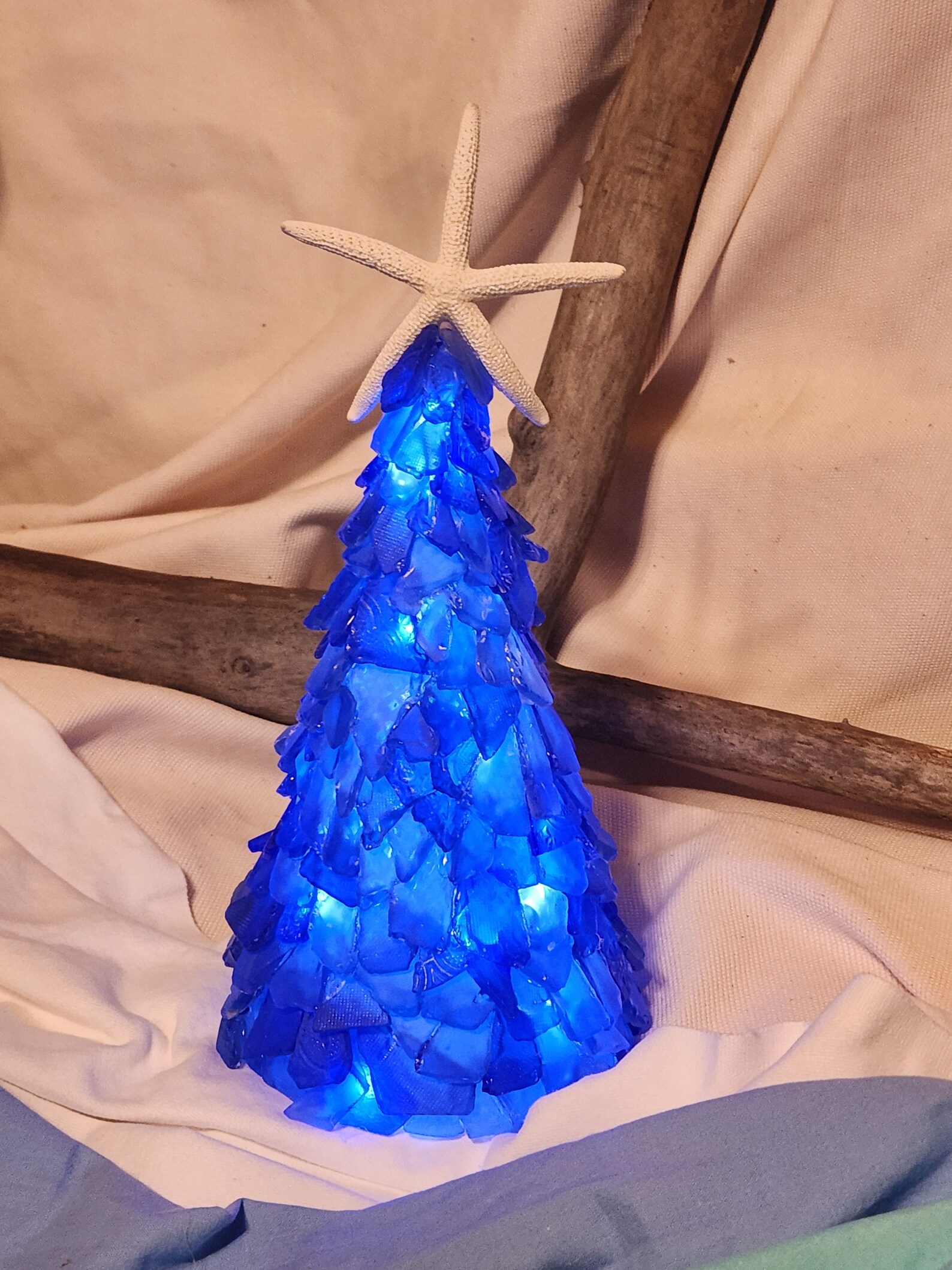 Sea Glass Trees With Lights tree-o Dark Blue, 9, 11 and 13 - Etsy