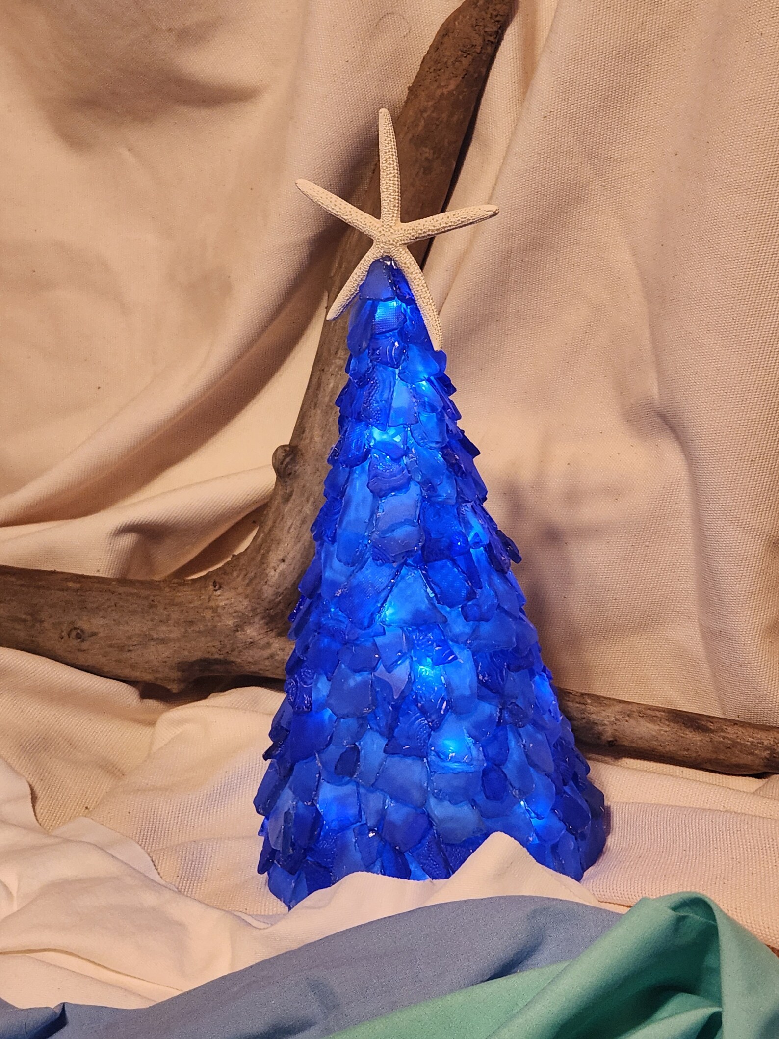 Sea Glass Trees With Lights tree-o Dark Blue, 9, 11 and 13 - Etsy