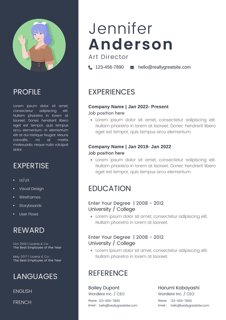 ATS Friendly Resume Template for Google Docs Cover Letter and ...
