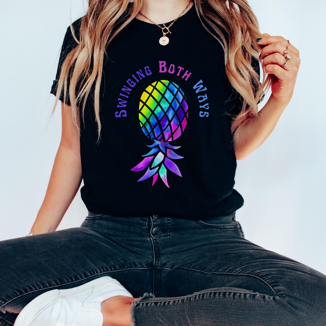 Swinger Bisexual Hotwife Pineapple Tshirt Swinging Both Ways - Etsy