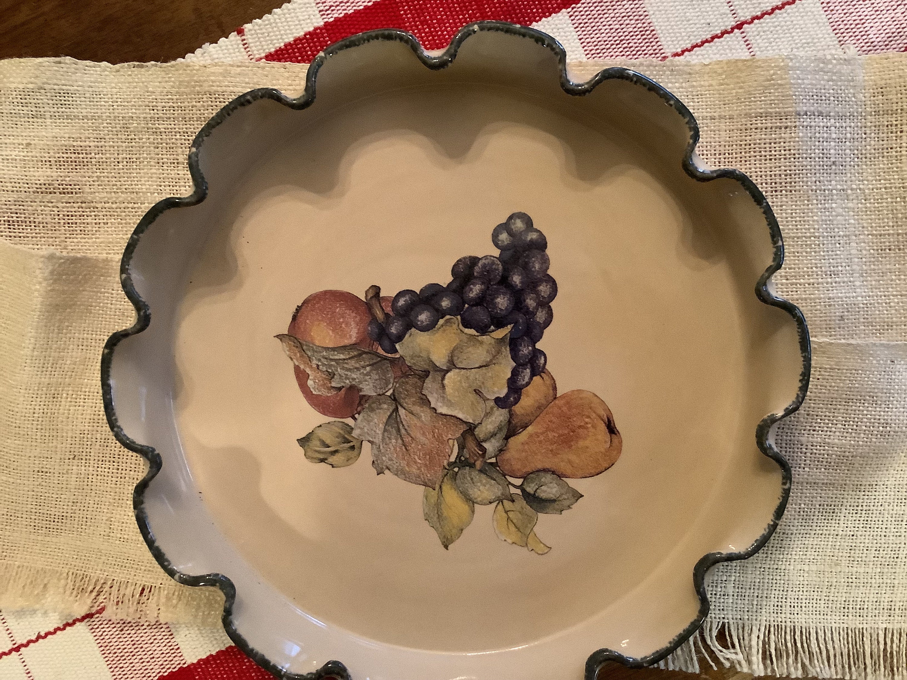 Home & Garden Party Stoneware Pottery Fruit Design Collection Plate ...