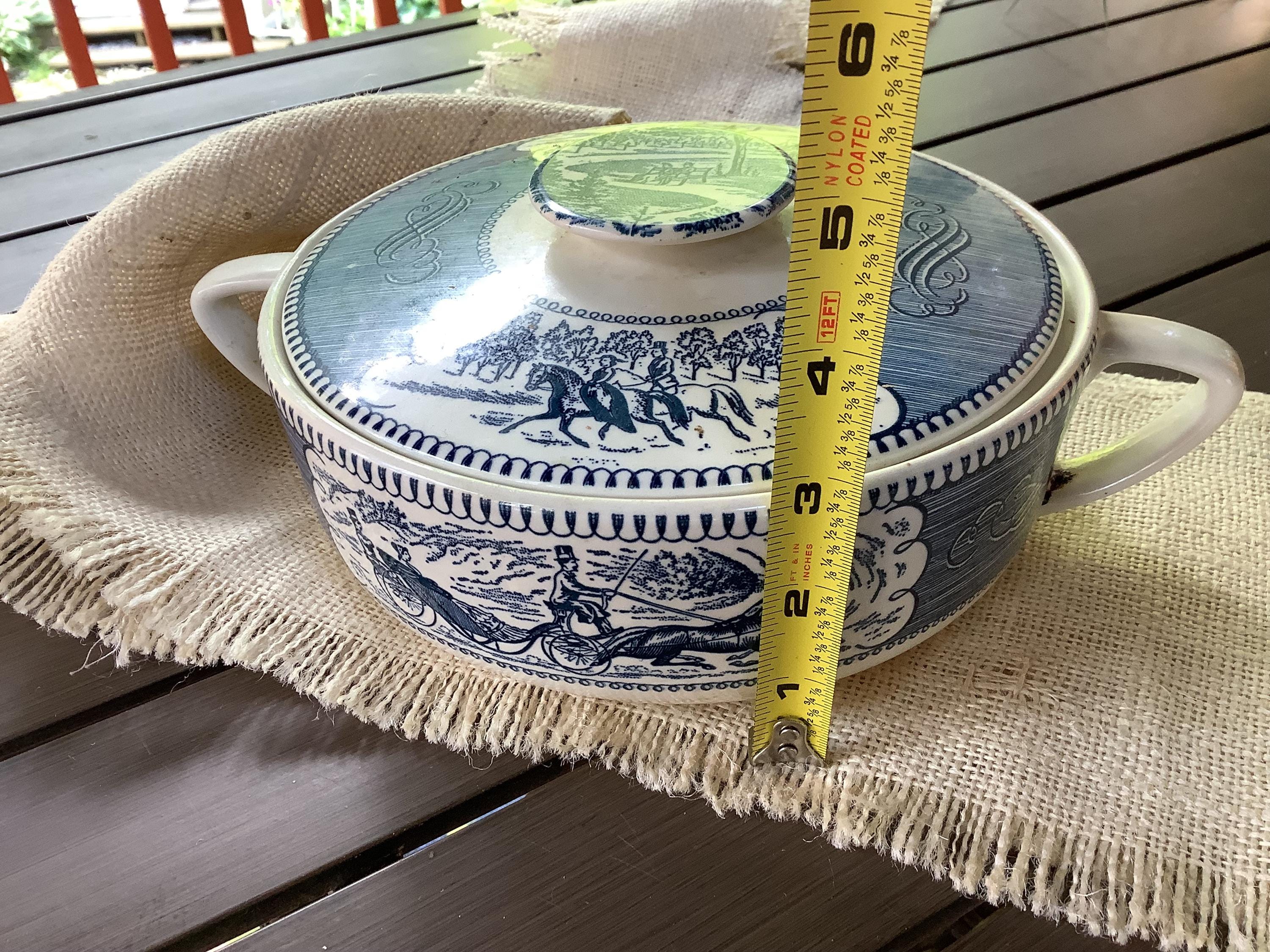Vintage Royal China Currier & Ives 1960 Casserole Covered Round Dish ...
