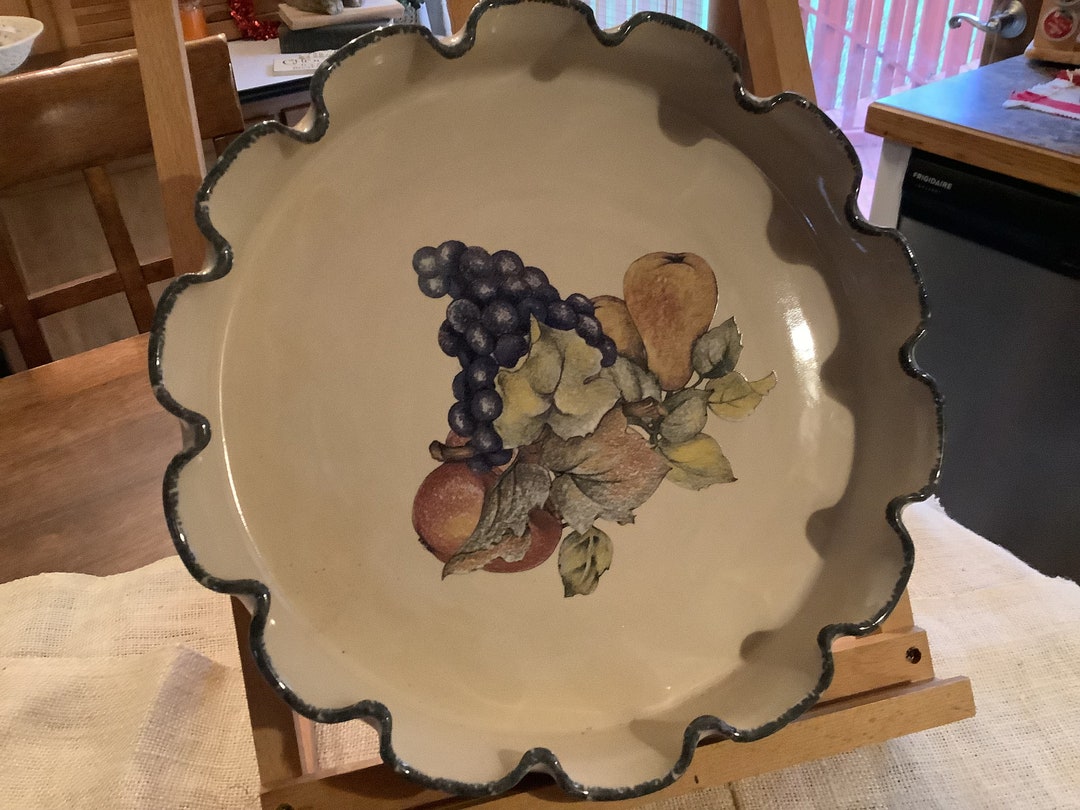 Home & Garden Party Stoneware Pottery Fruit Design Collection Plate ...