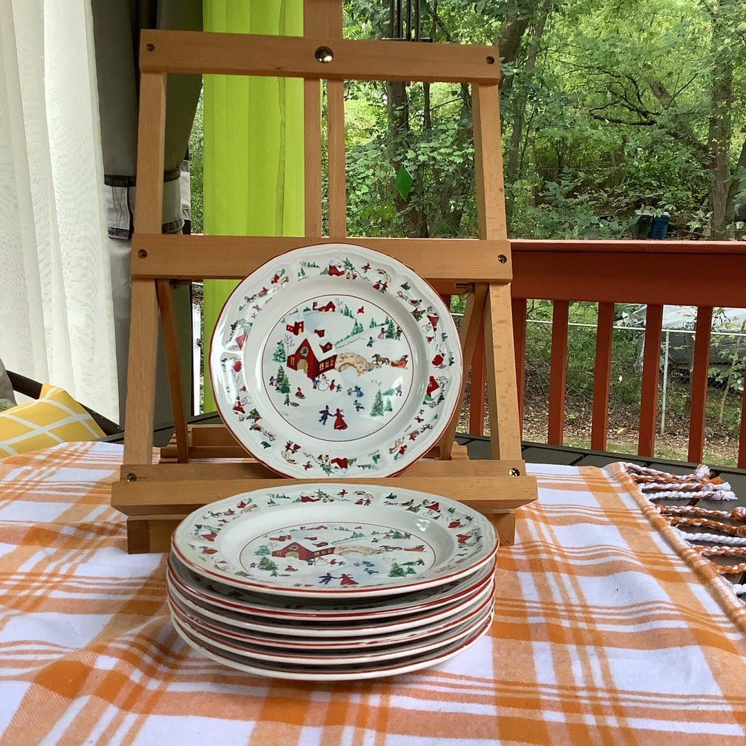 Vintage Christmas Dinnerware by Farberware Salad Plates 1990s ...