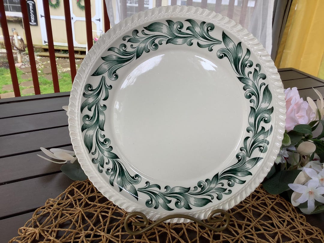 Vintage Barker Ware Royal Gadroon Shape Green Floral Design Set of Four ...
