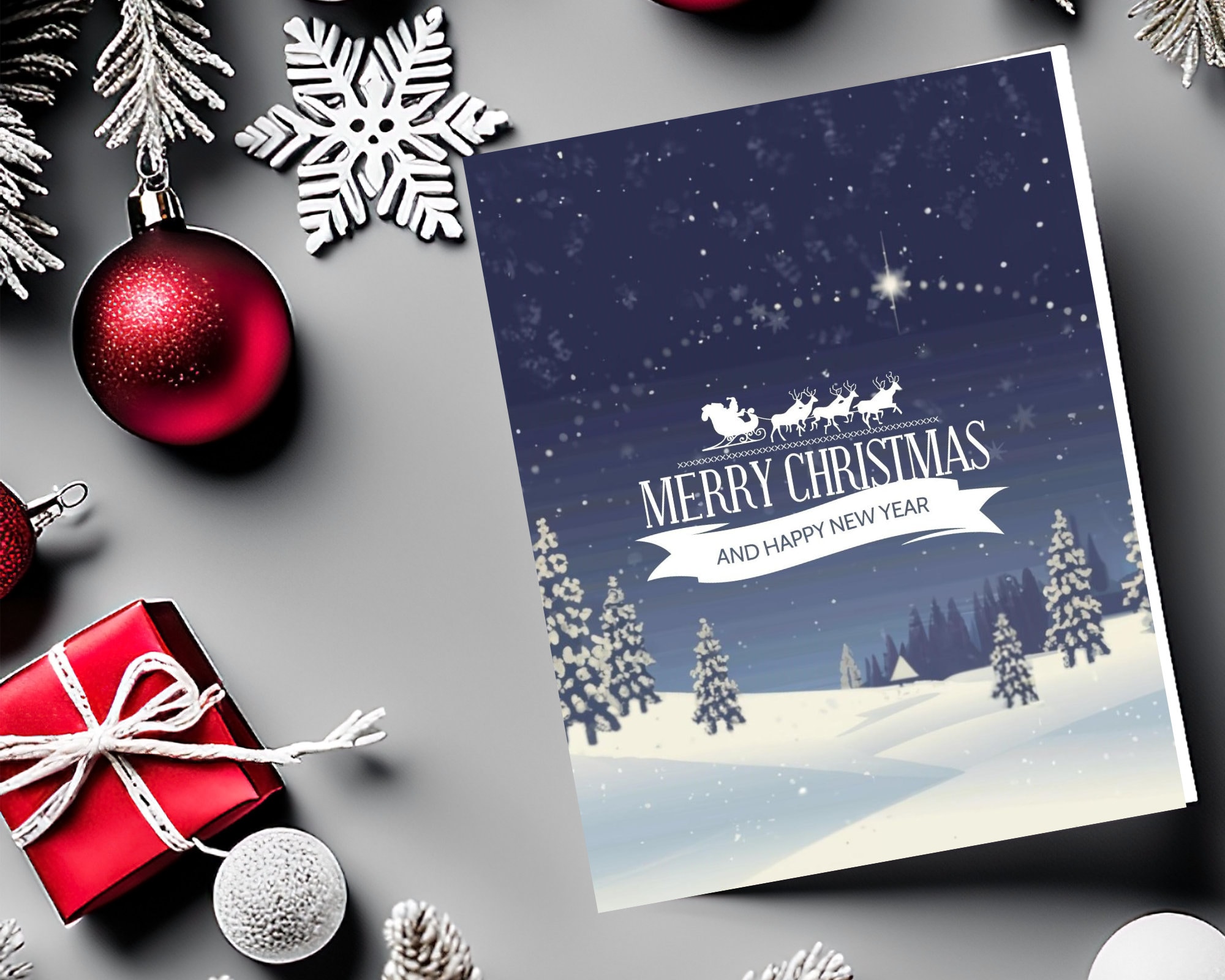 Christmas Greeting Cards Set Folded Blank Cards Set Invitation Cards ...