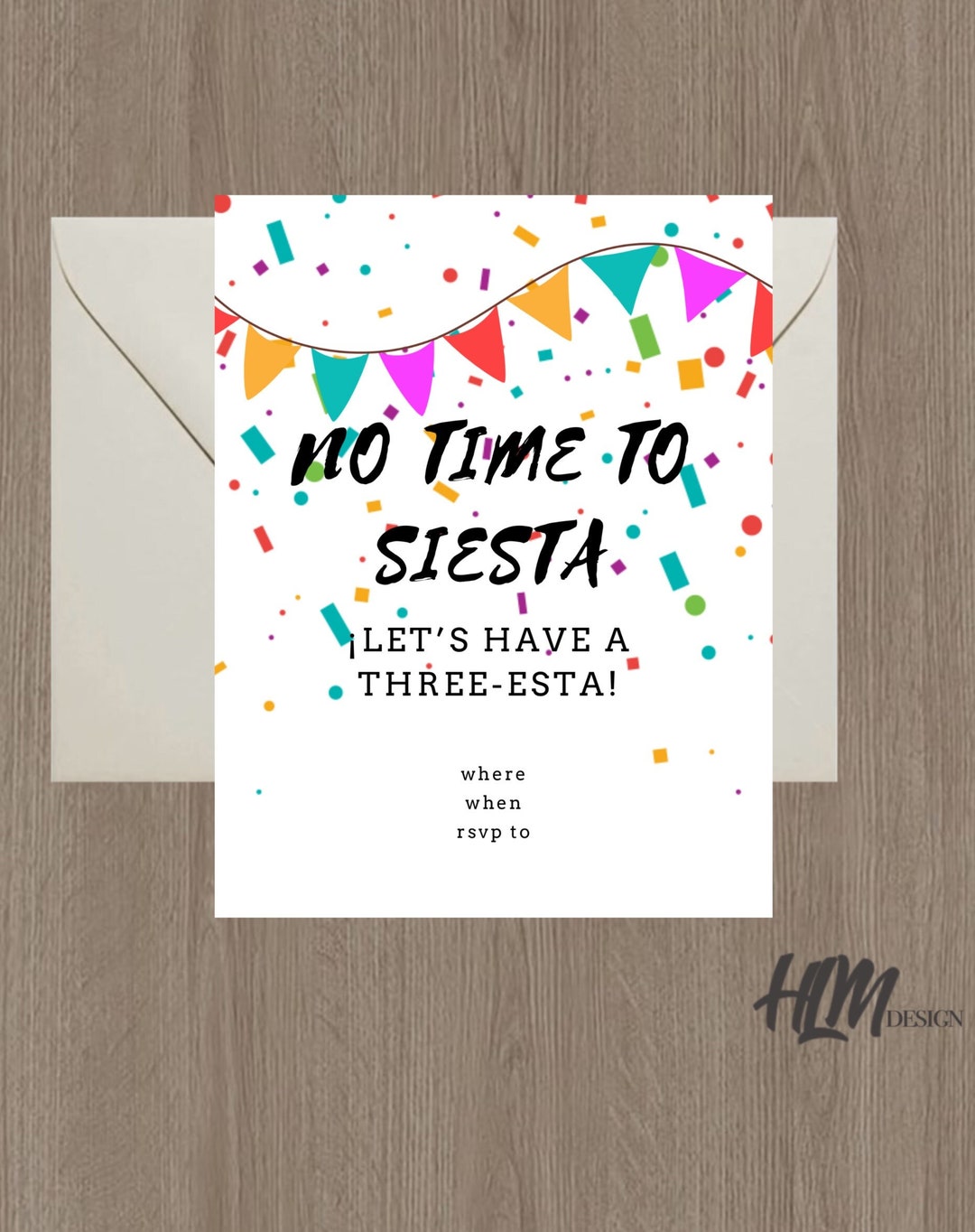 Three-esta Invitation Template - Etsy