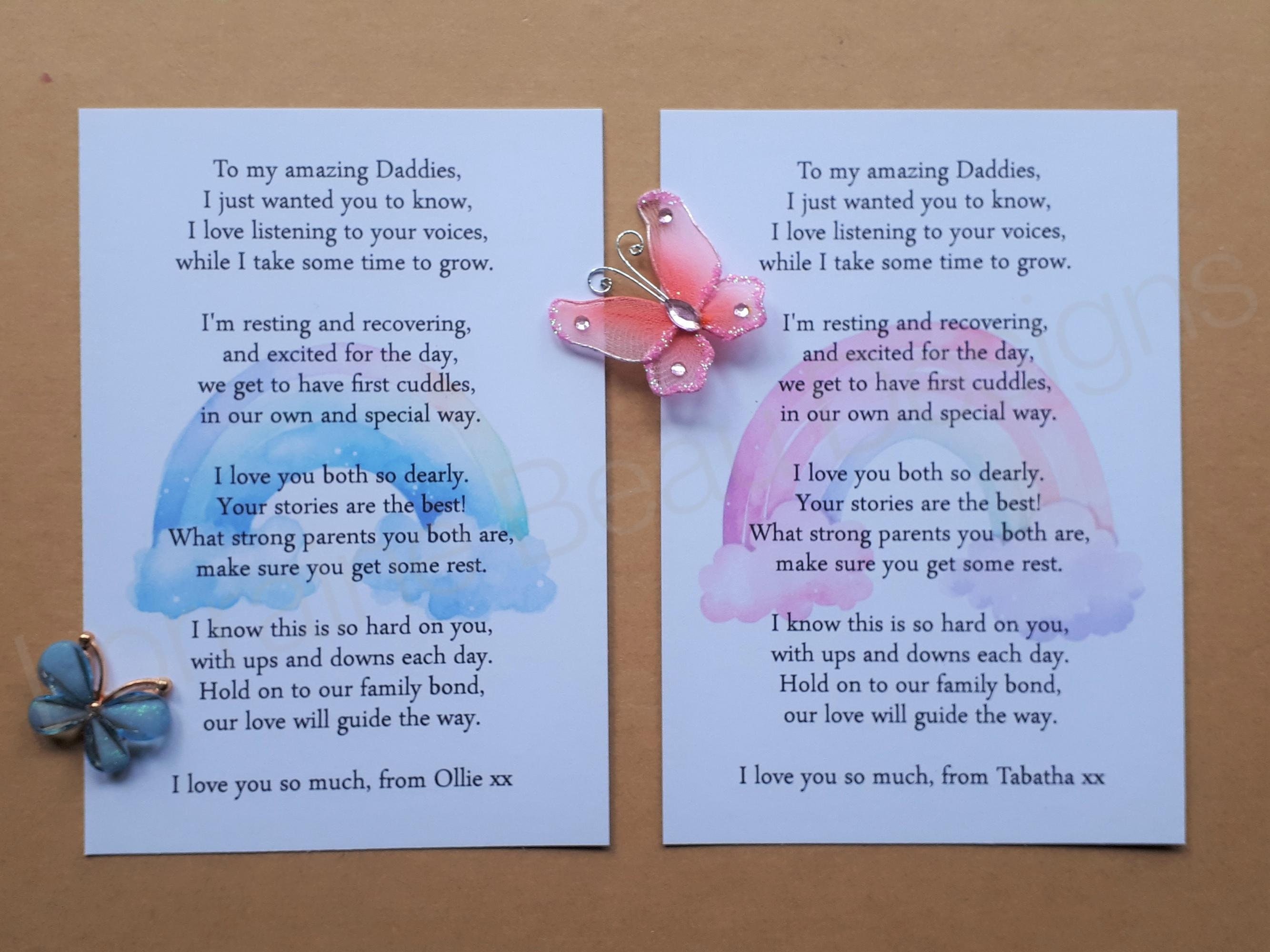 NICU Personalised Poem Card Print With Muted Rainbow Picture. in ...