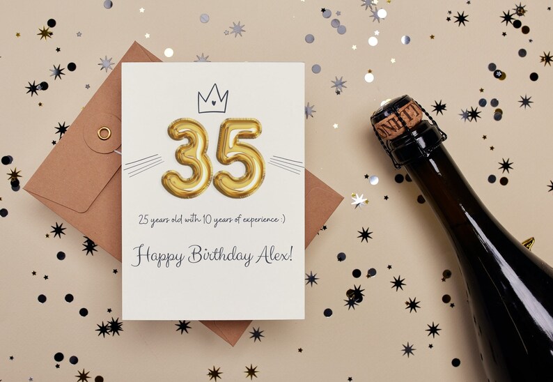 Printable 35th Birthday Greeting Card Editable Thirty-fifth - Etsy