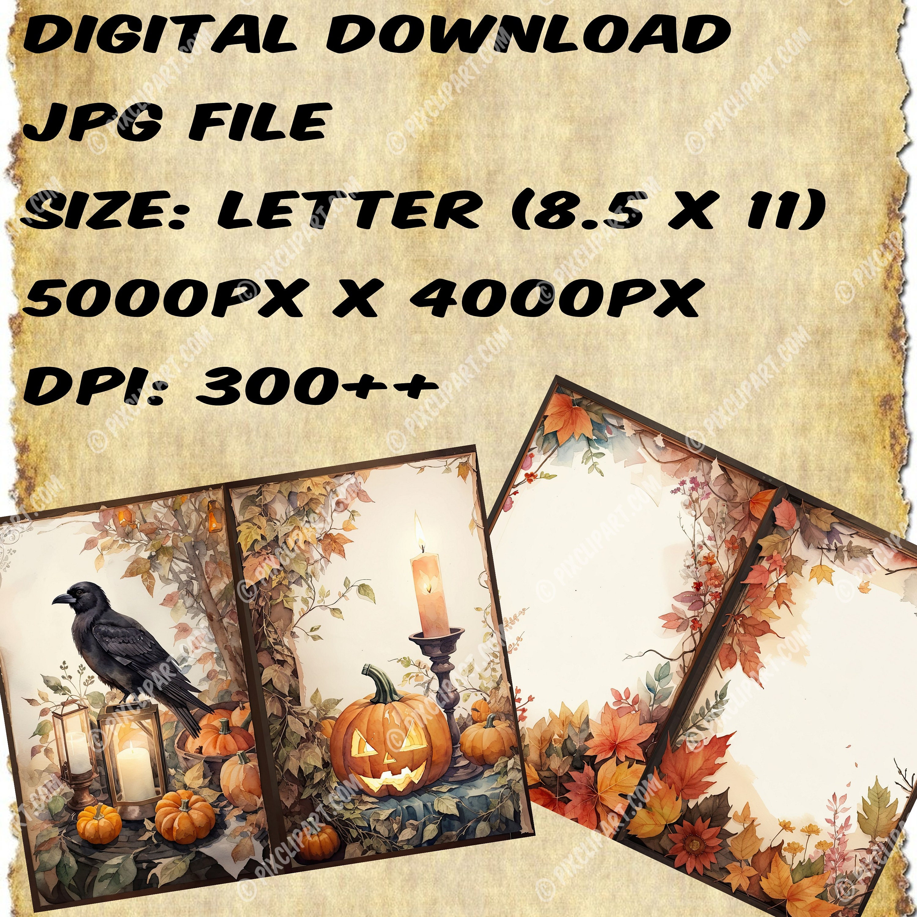 Vintage Halloween Junk Journal Kit: 20 Pumpkin Pages for Fall Memories ...