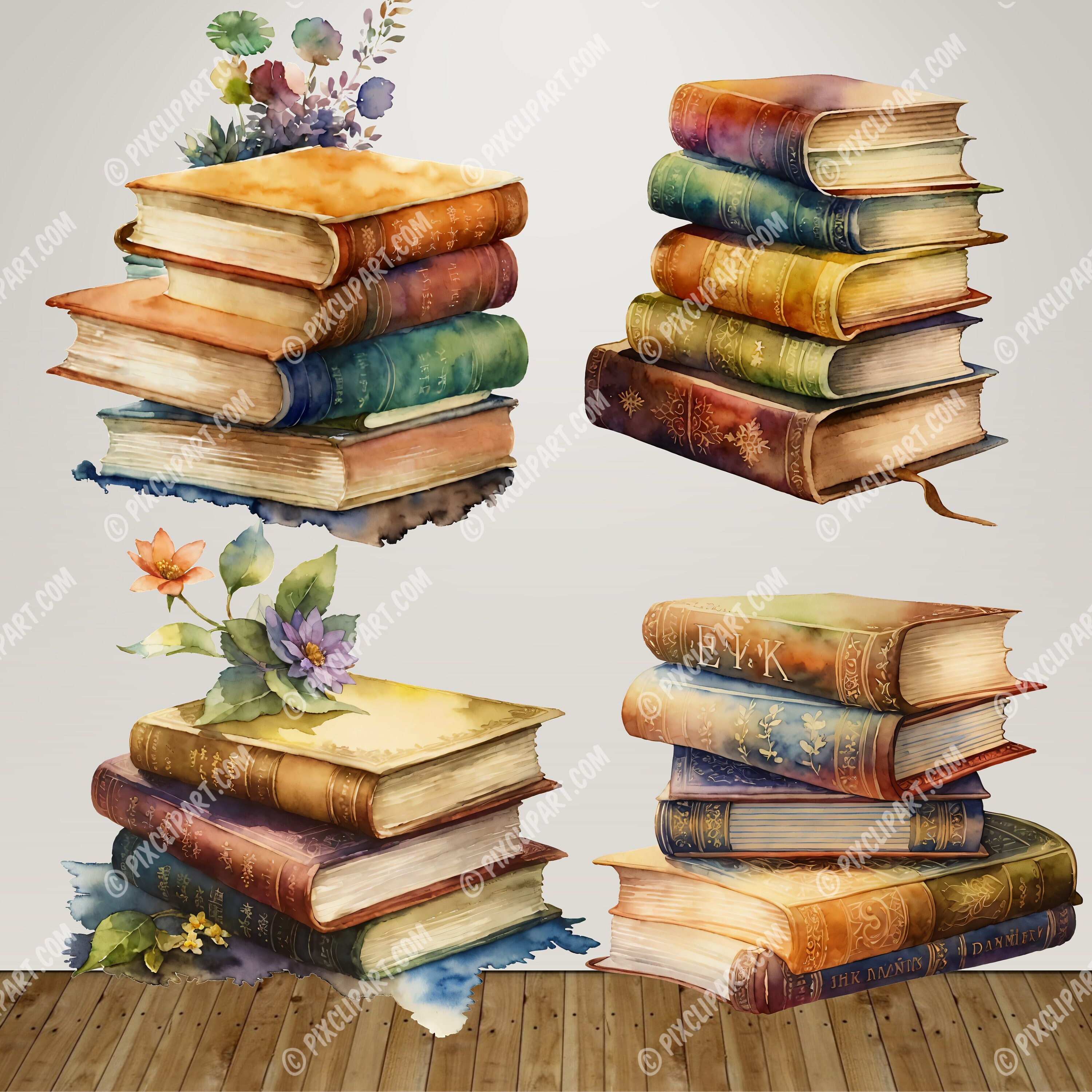 16 Vintage Book Clipart Bundle Retro Reading and Library - Etsy