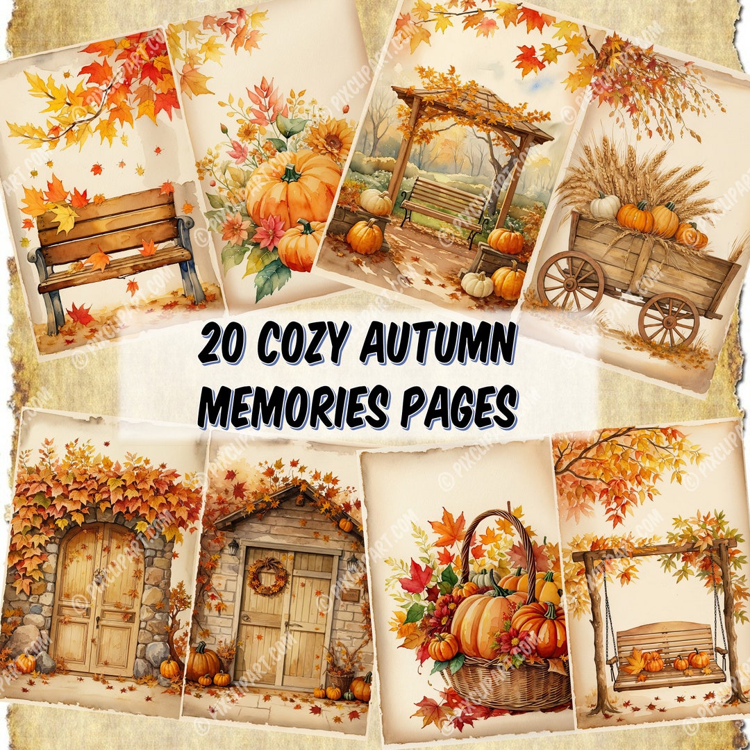 Cozy Autumn Memories: Printable Junk Journal Kit, Fall Junk Journal ...