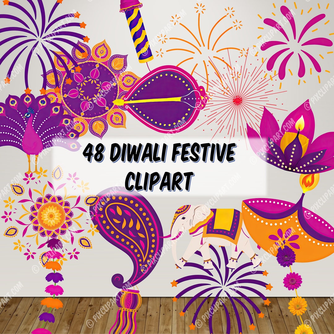 Diwali Festive Clipart Bundle - India Celebration Graphics ...
