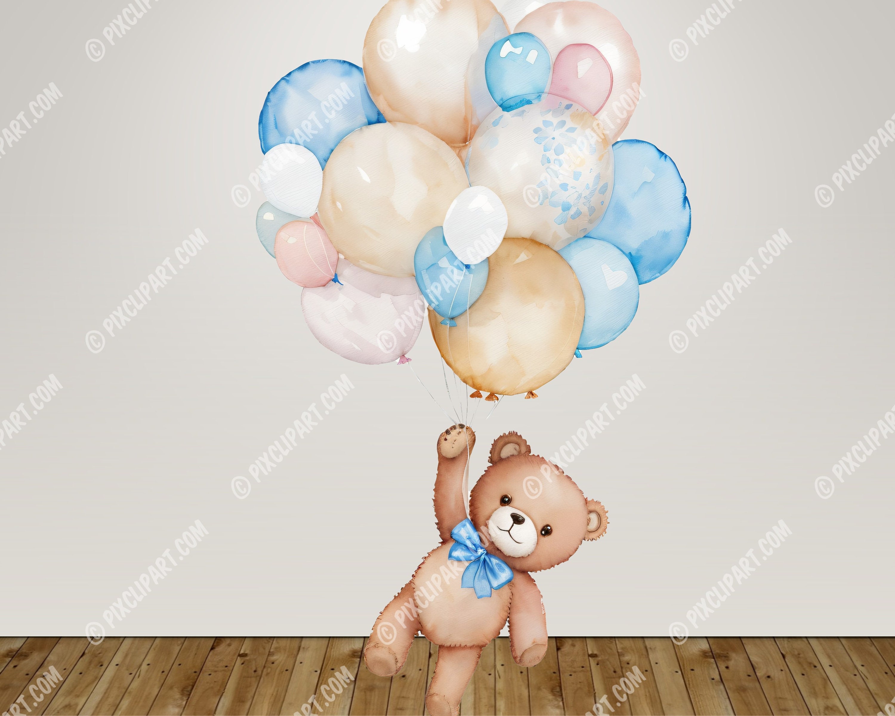 19 Vintage Blue Teddy Bear Clipart Set Watercolor Baby - Etsy