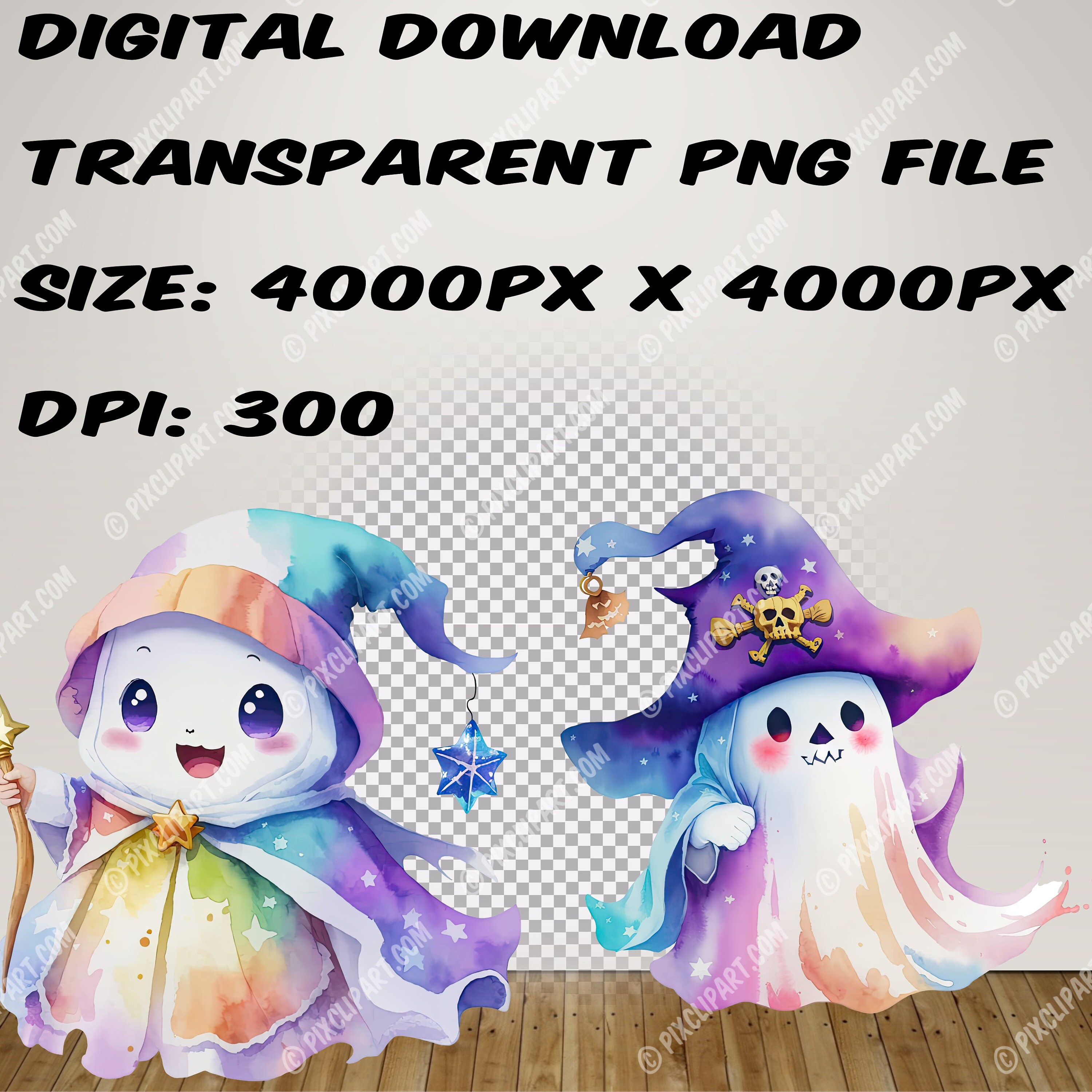 Halloween Cute Ghost Enchanting Watercolor Clipart Bundle 18 ...