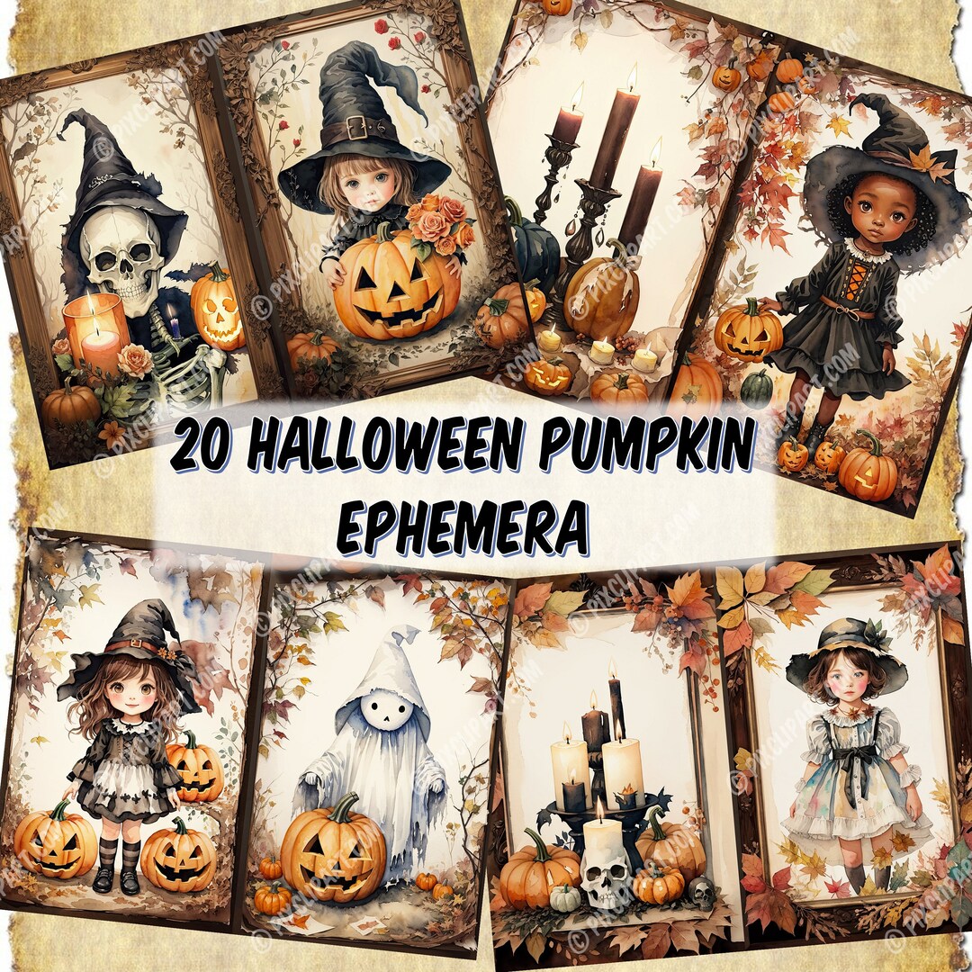 Vintage Halloween Junk Journal Kit: 20 Pumpkin Pages for Fall Memories ...