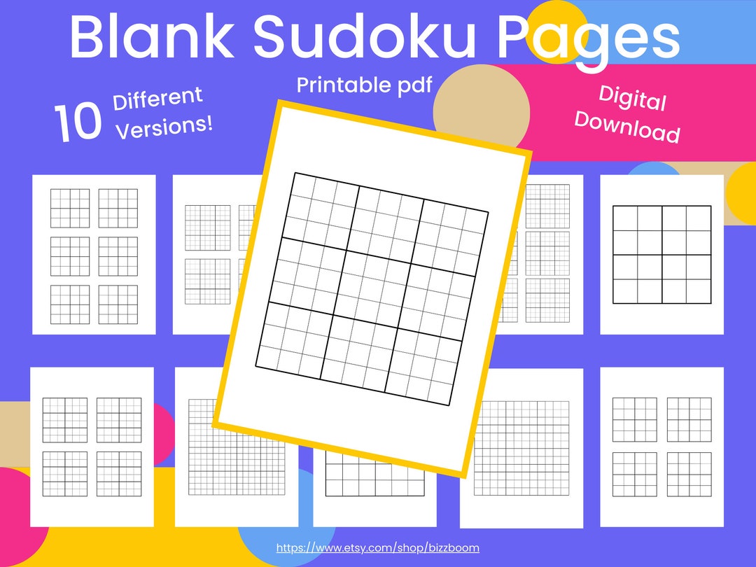 Blank Sudoku Pages. Printable Sudoku Grids. Printable Blank Sudoku ...