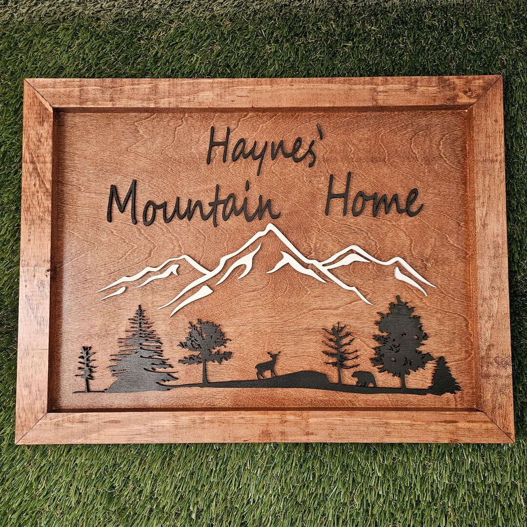 Cabin Mountain House Sign, Custom Personalized Family Wood Sign - Etsy