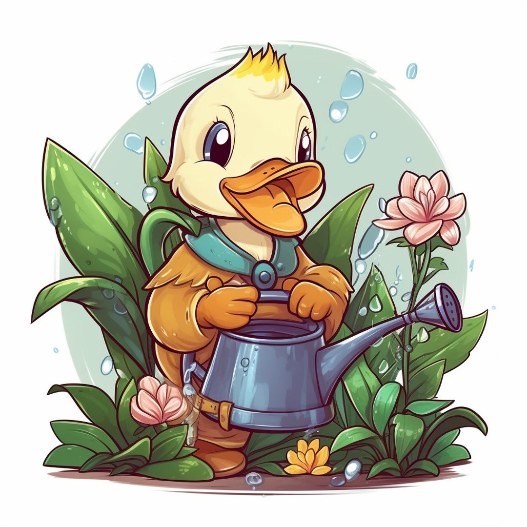 Duck With Watering Can - Etsy