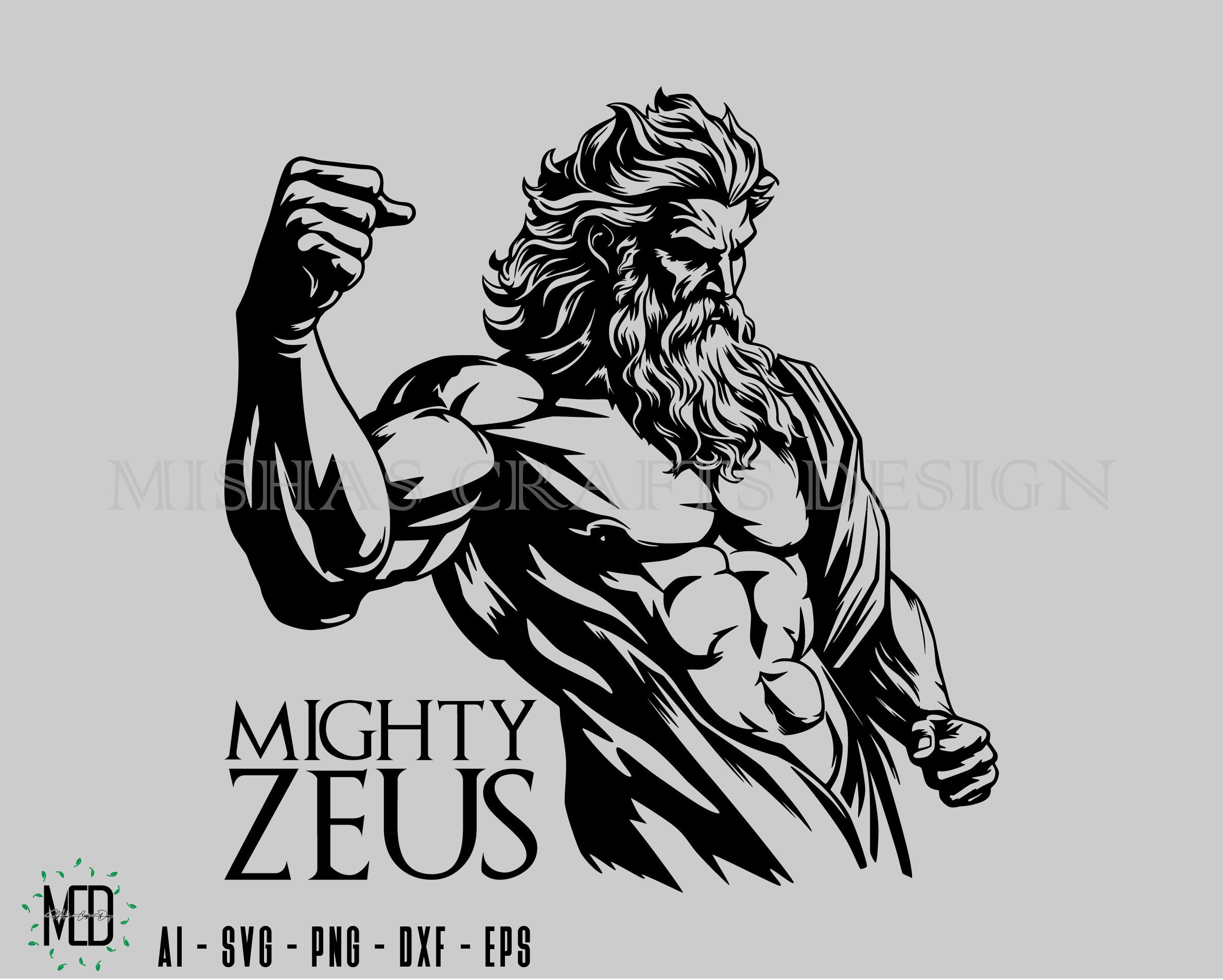 Zeus Svg, Mighty Zeus Svg, Png, Cricut, Dxf, Clipart, for Commercial ...