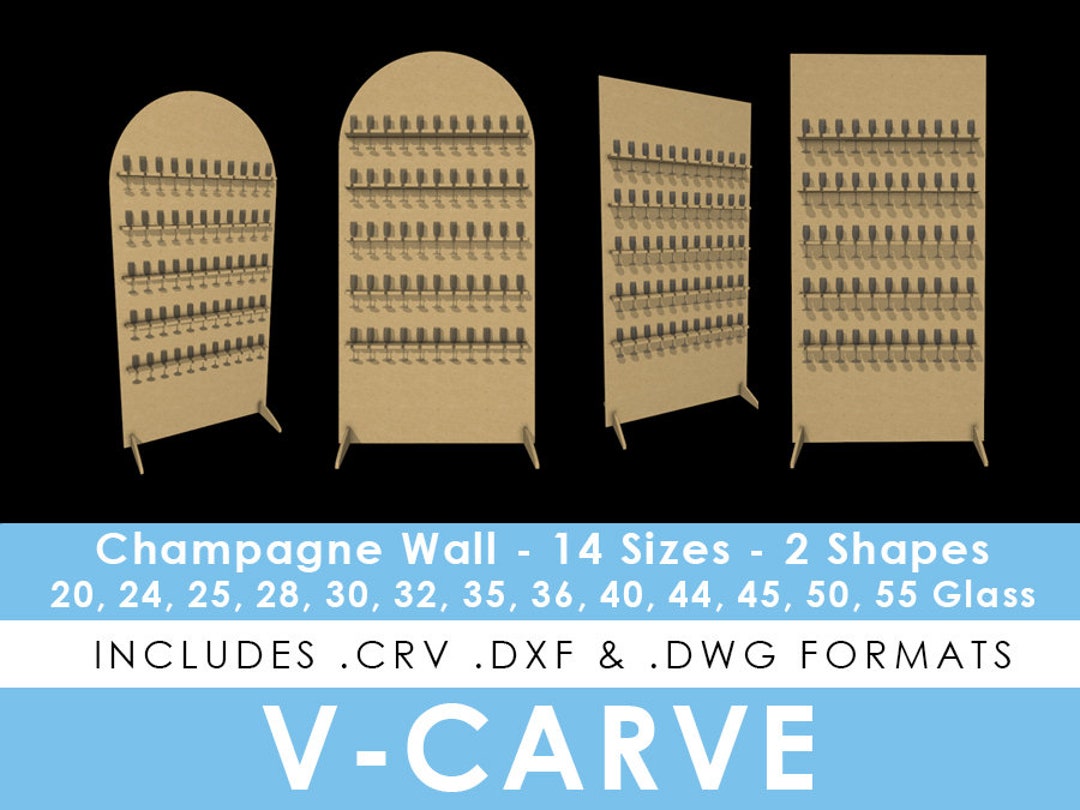 Champagne Wall Templates for Vcarve - DXF and CRV Formats - CNC ...