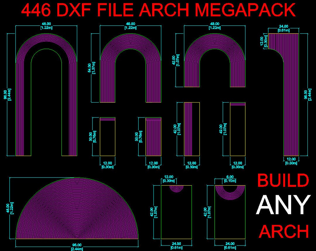 Event Backdrop 446 DXF Mega Pack - Arch Ripple Panel for Events ...