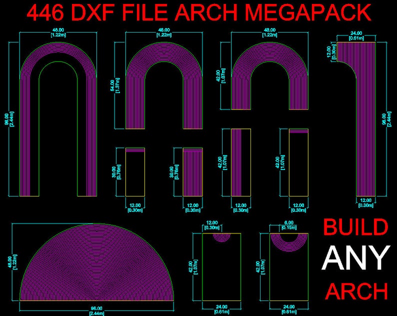 Event Backdrop 446 DXF Mega Pack Arch Ripple Panel for Events, Weddings ...