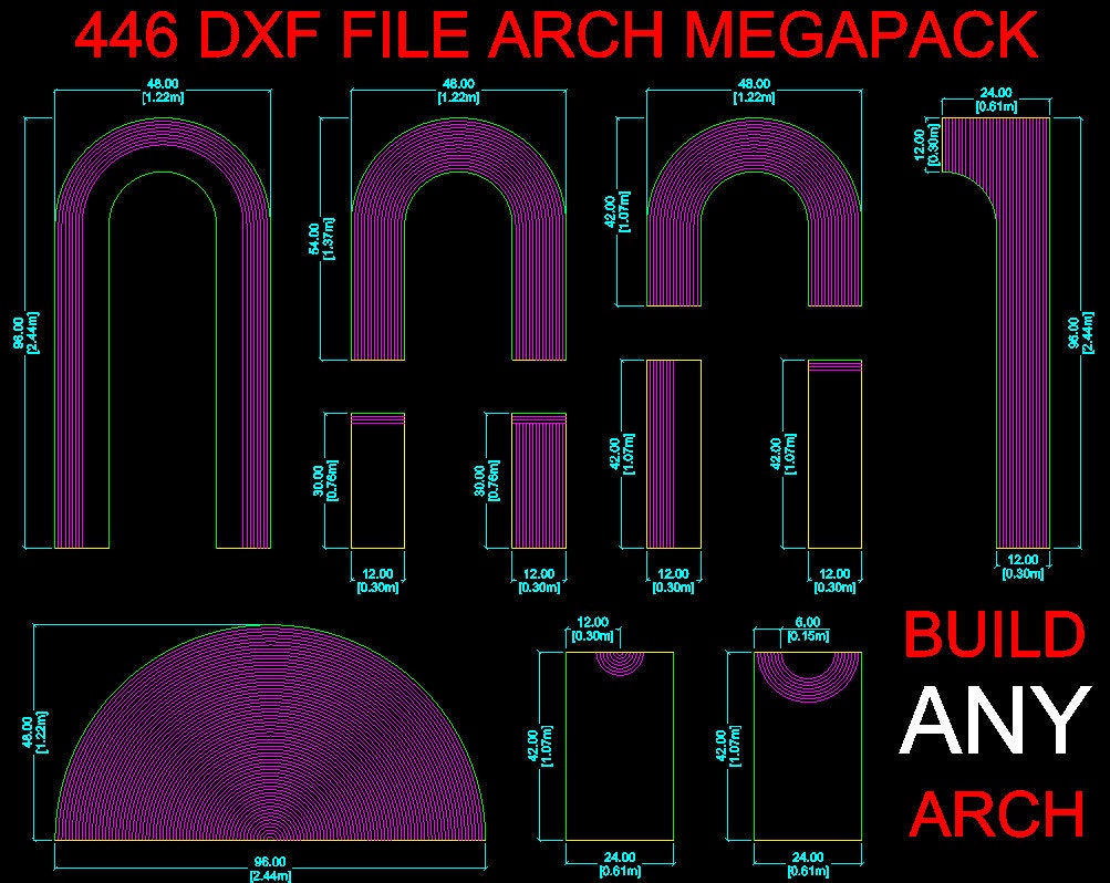 Event Backdrop 446 DXF Mega Pack Arch Ripple Panel for Events, Weddings ...