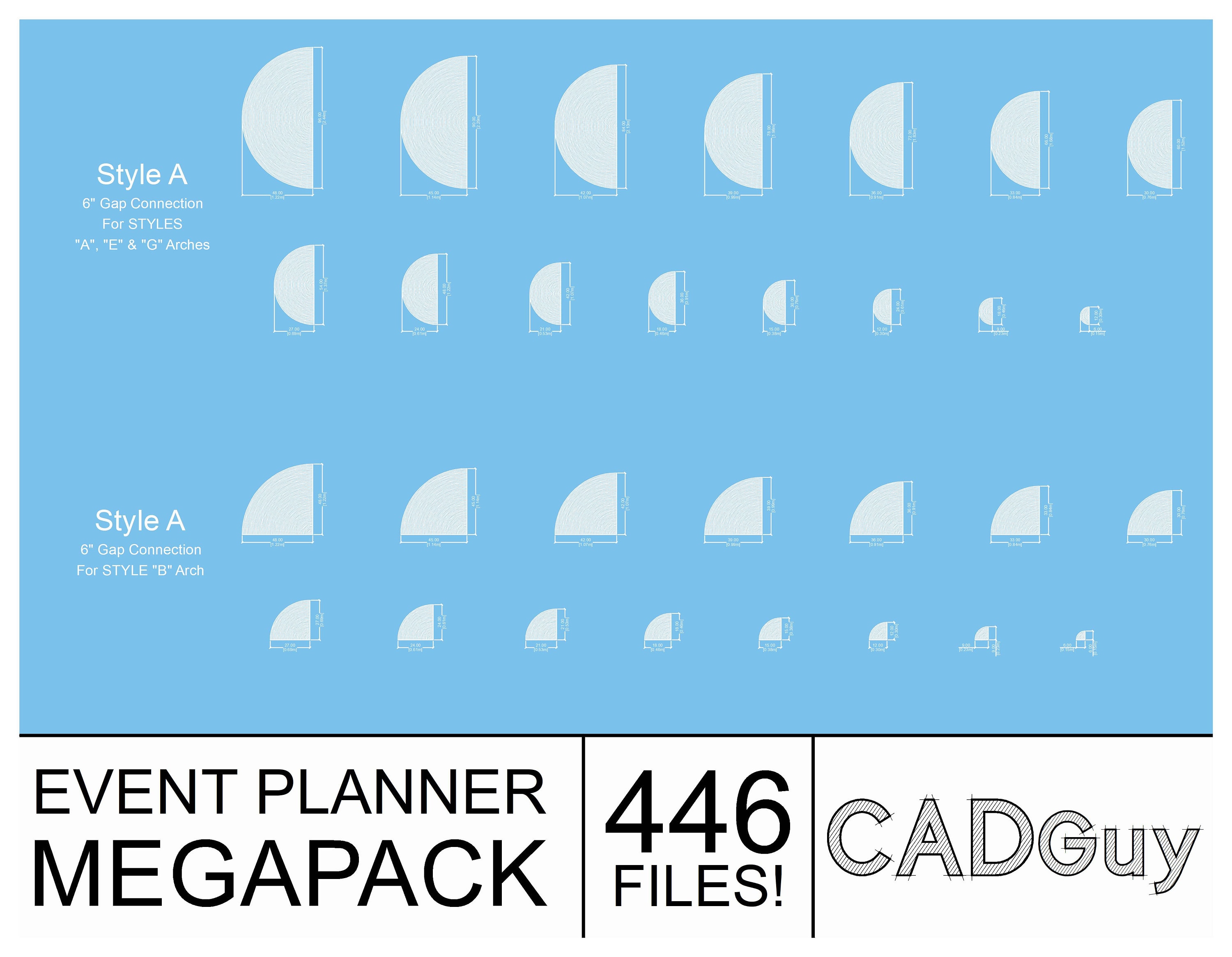 Event Backdrop 446 DXF Mega Pack - Arch Ripple Panel for Events ...