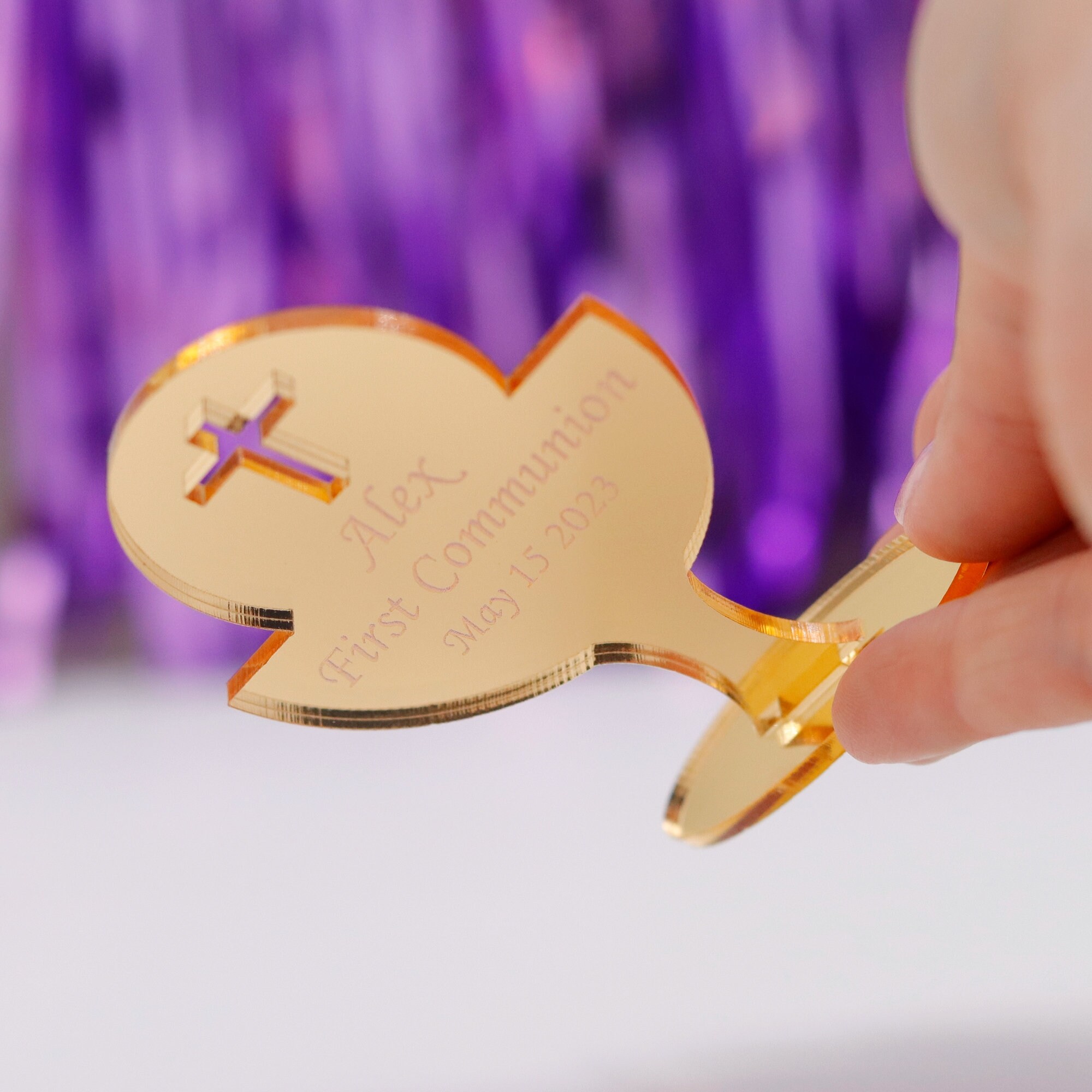 Personalized First Communion Favor, Laser Cut Plexiglass, Catholic Gift ...