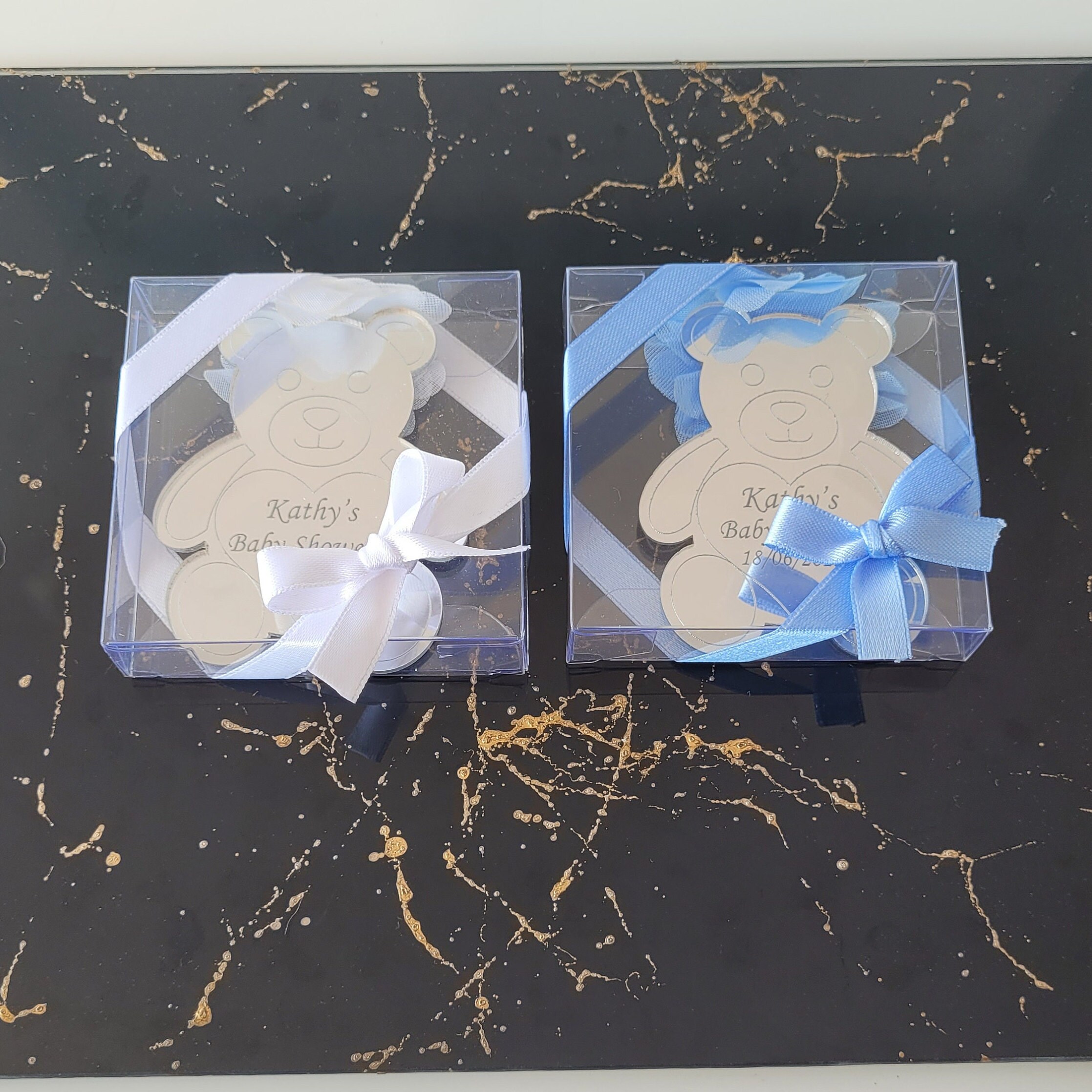 Teddy Bear Custom Acrylic Mirror Magnet, Teddy Bear Baby Shower Favors ...