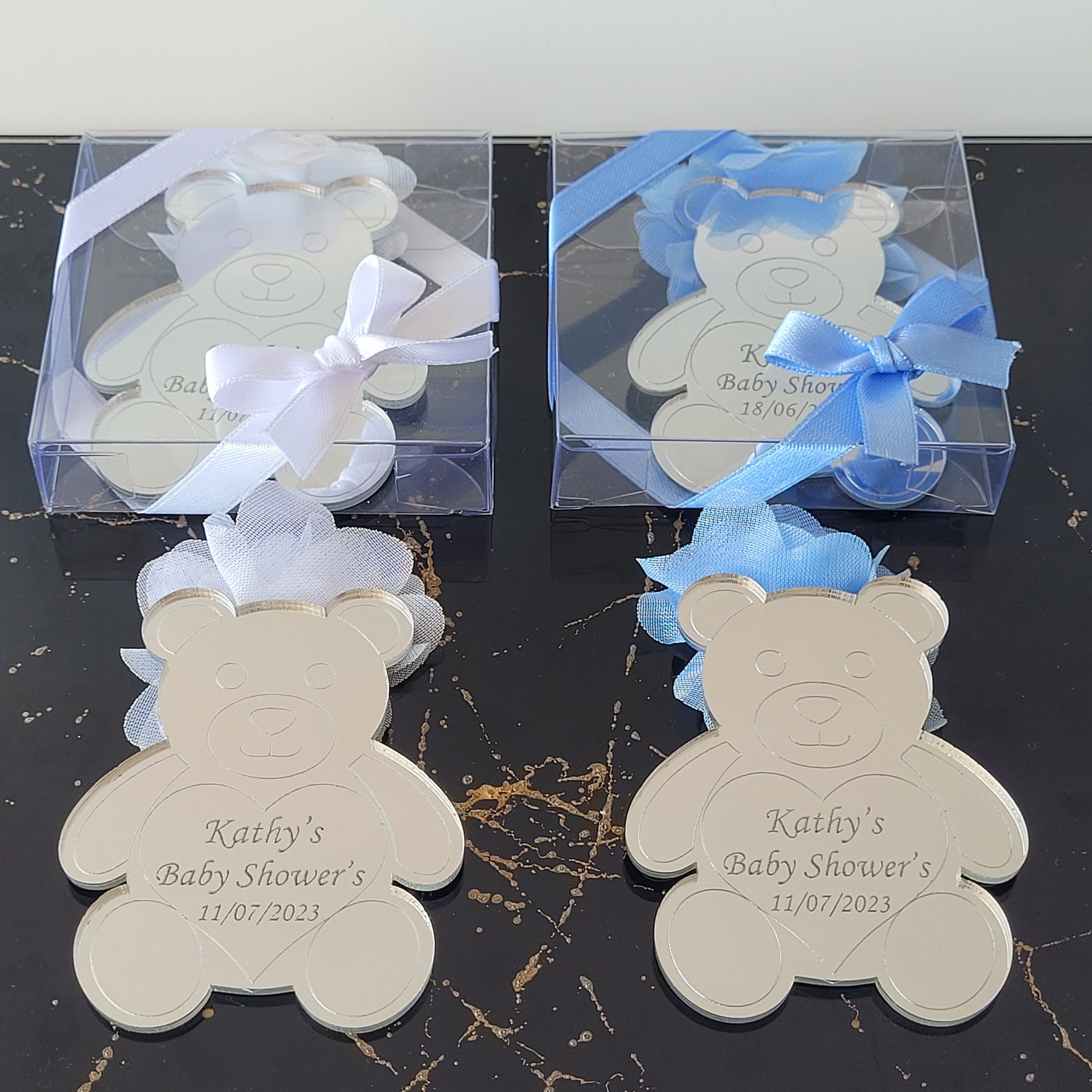 Teddy Bear Custom Acrylic Mirror Magnet, Teddy Bear Baby Shower Favors ...