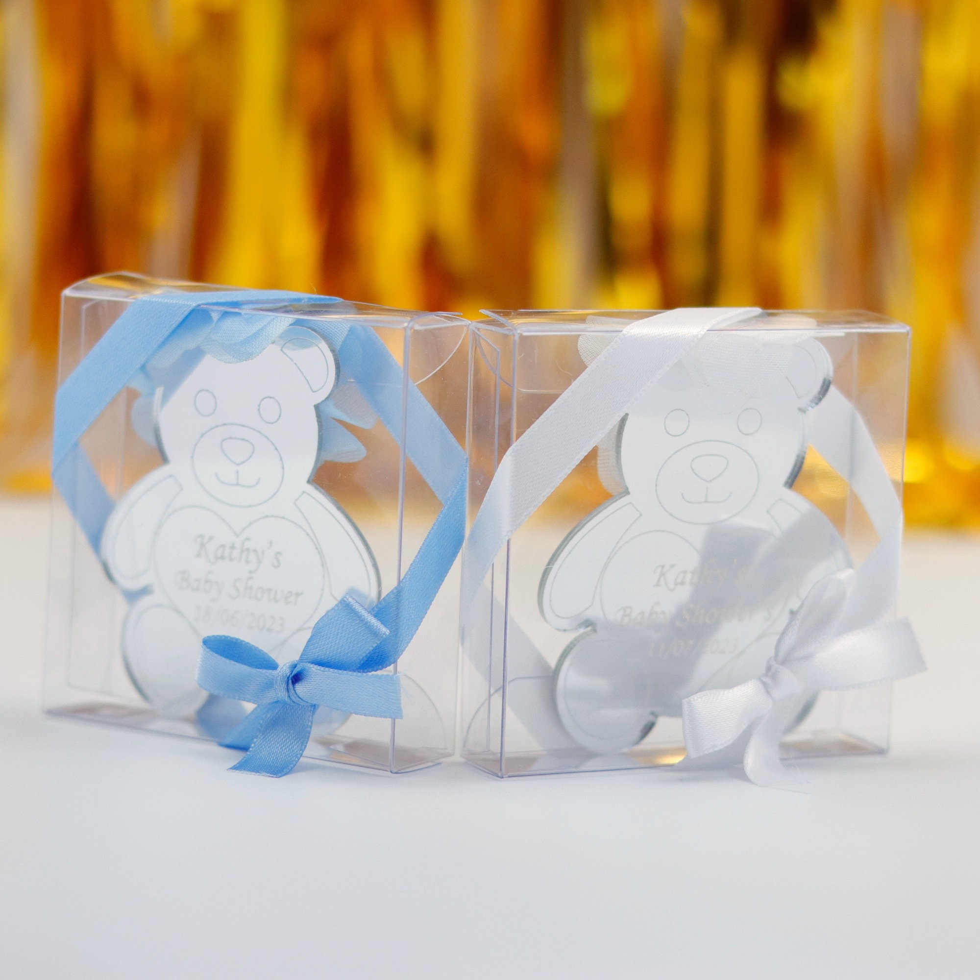 Teddy Bear Custom Acrylic Mirror Magnet, Teddy Bear Baby Shower Favors ...