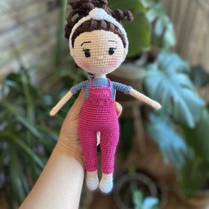 Crochet Doll With Overalls Amigurumi Patterns, First Baby Doll Crochet ...