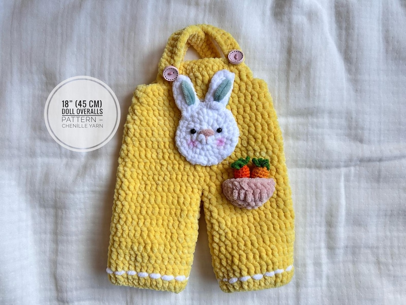 Crochet Doll Overalls Pattern for 18 Inch Ragdoll – Chenille Yarn ...