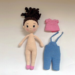 Crochet Doll With Overalls Amigurumi Patterns, First Baby Doll Crochet ...
