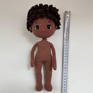 Curly Hair Crochet Doll Base Pattern, Amigurumi African-american Boy ...