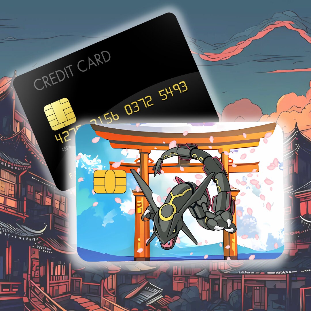 Shiny Rayquaza Credit Card Skin, Sticker, Cover Anime Sport Artworks ...