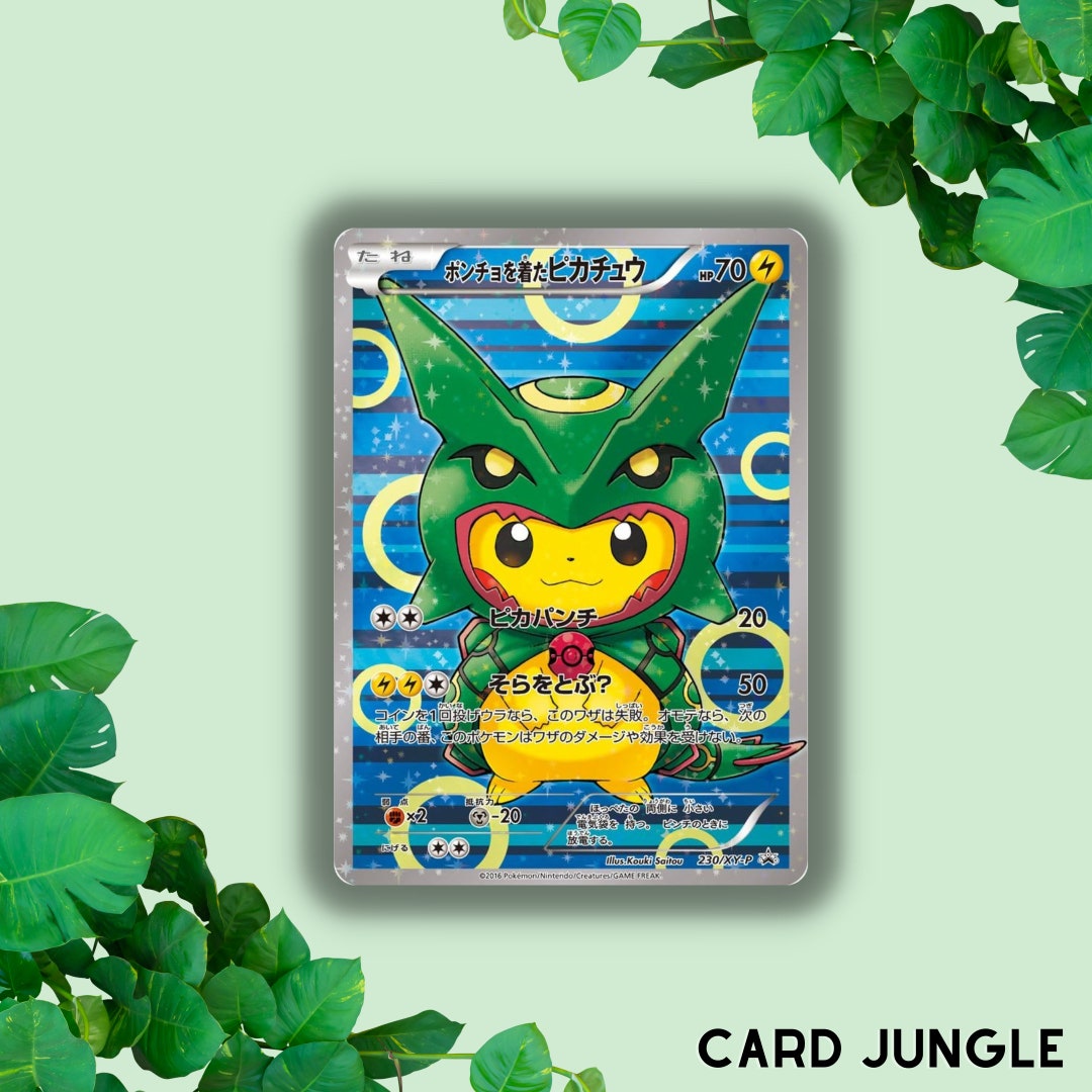 Pokemon Pikachu Poncho Rayquaza Promo Holographic English - Etsy
