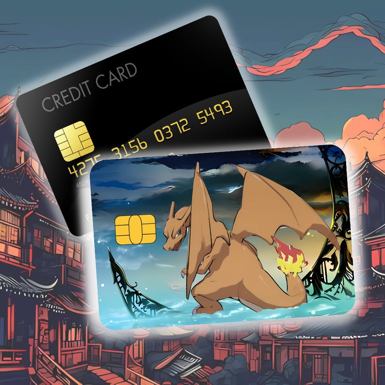 Charizard Credit Card Skin, Sticker, Cover Anime Sport Artworks, Debit ...