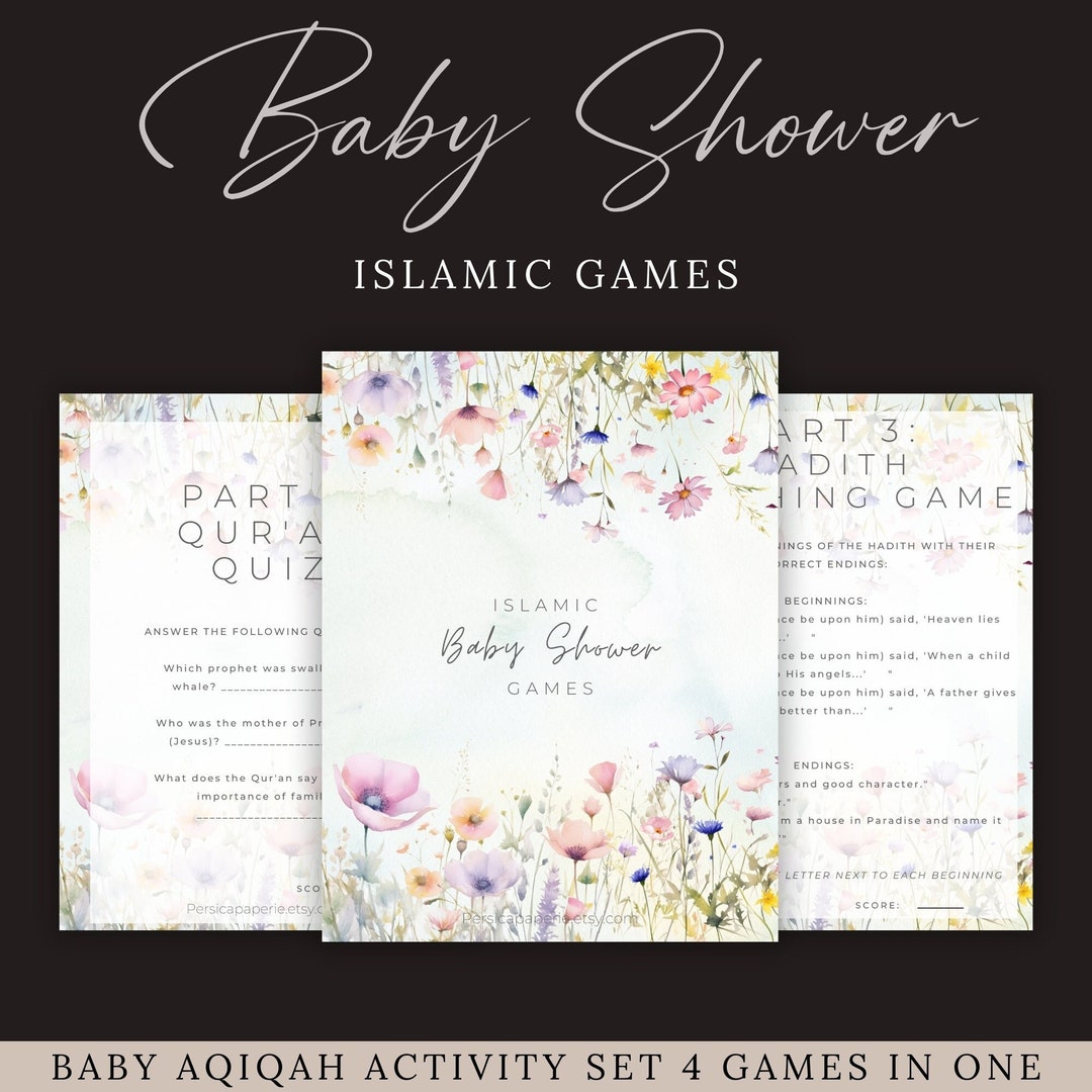 Muslim Baby Shower Game, Wildflower Baby in Bloom Aqiqah, Editable ...