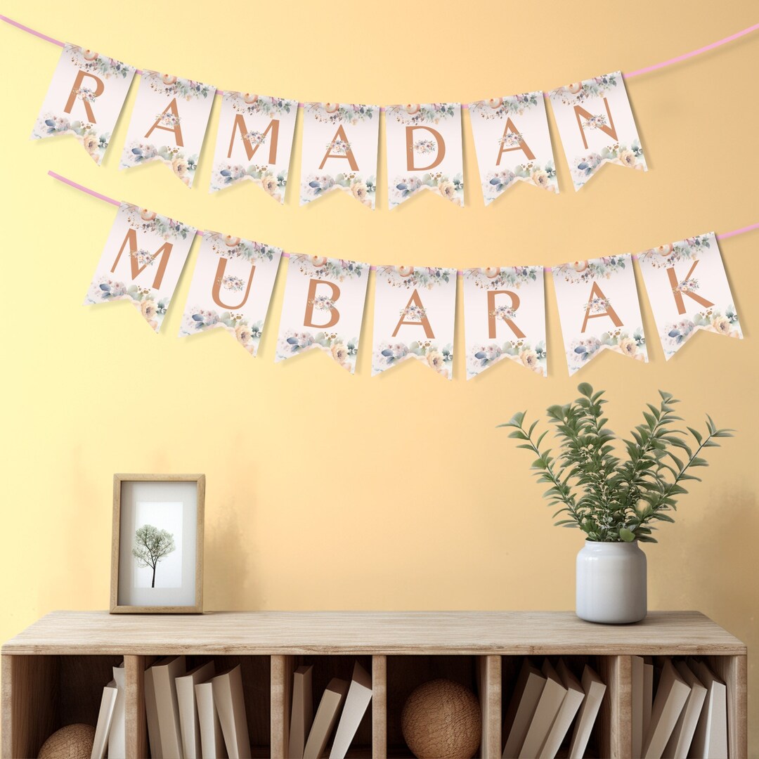 Peach Ramadan Mubarak Bunting INSTANT DOWNLOAD Printable Ramadan Decor ...