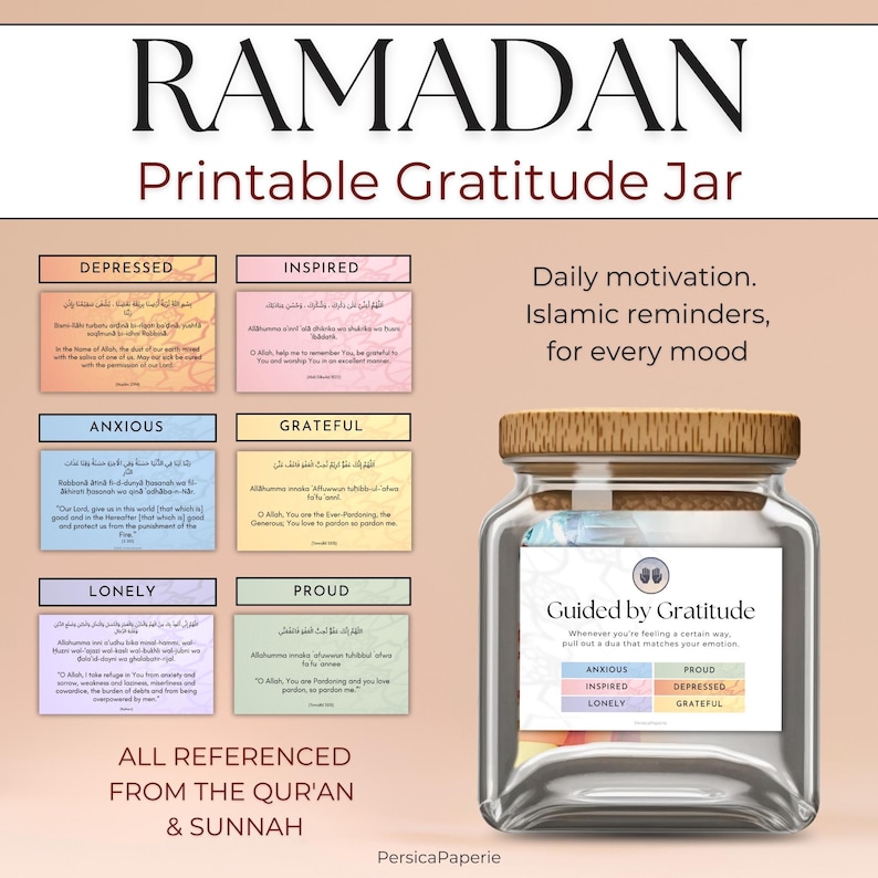 Ramadan Gift, Islamic Dua Jar Printable, DIY INSTANT DOWNLOAD, Eid 2025 ...