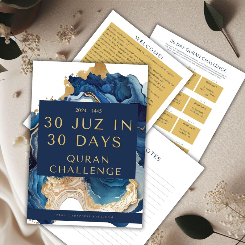 Islamic Printable Tracker, 30 Juz in 30 Days, Quran Challenge ...